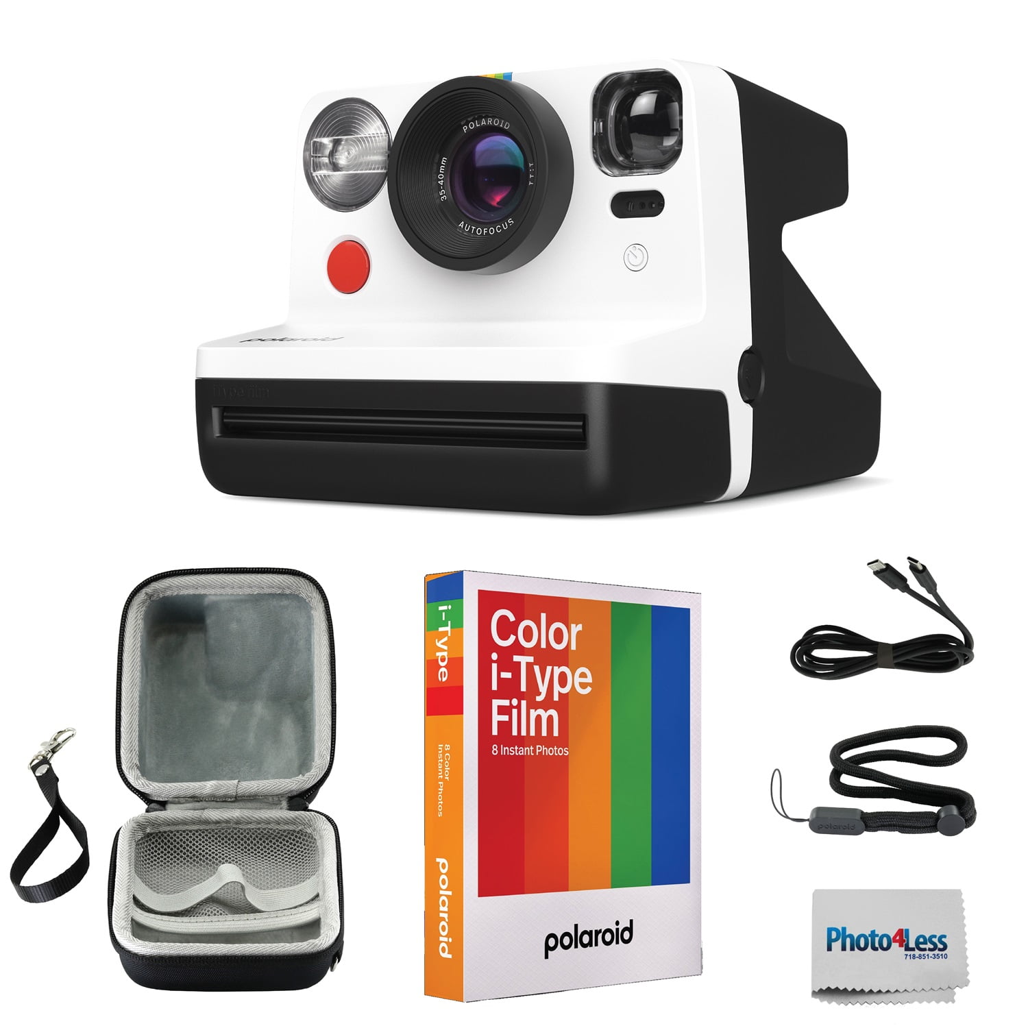 Polaroid Now 2nd Generation I-Type Instant Film Camera - Black & White (9072) Bundle With ...