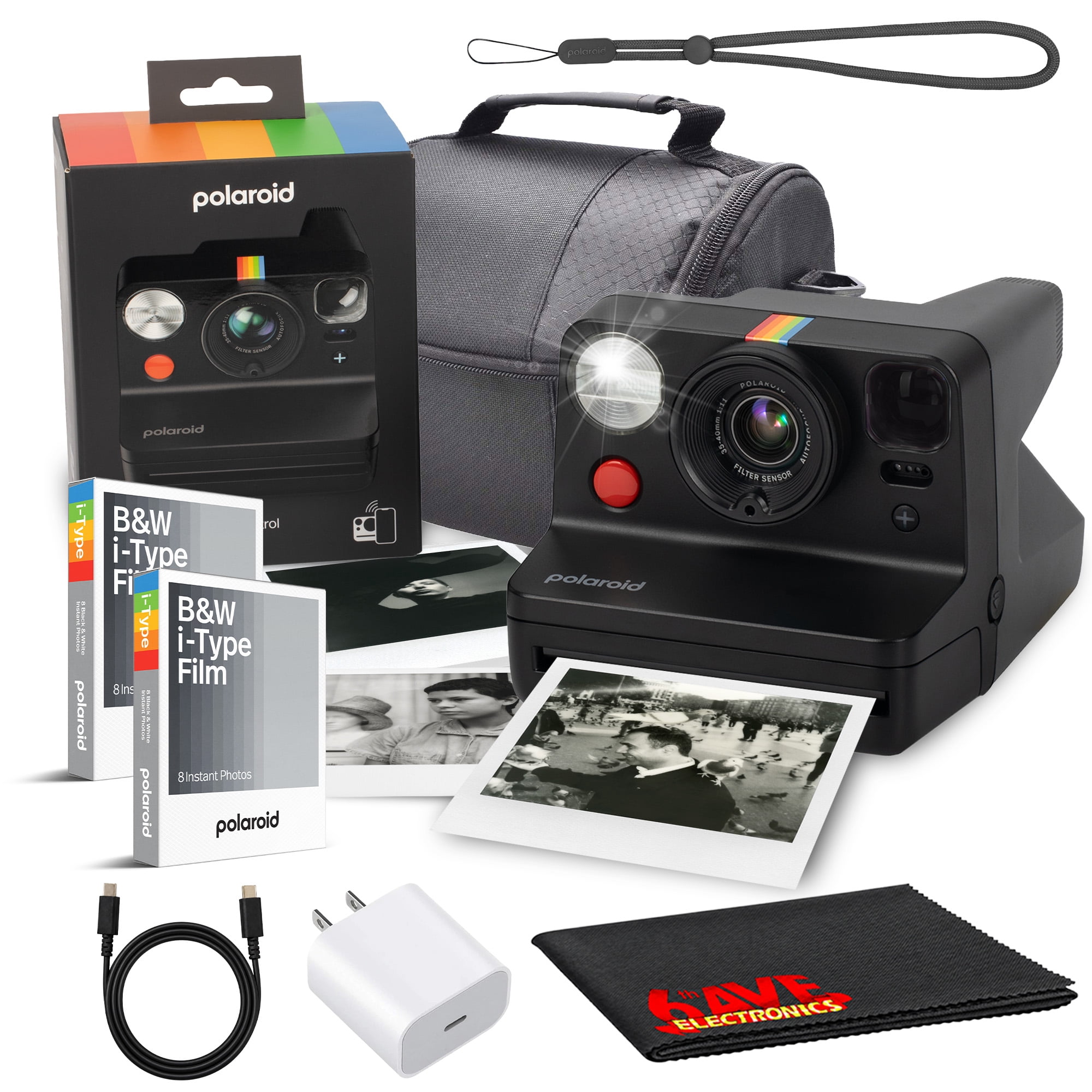 Polaroid Now+ Gen 3 Instant Camera Black | App Control, Bluetooth + 16 ...
