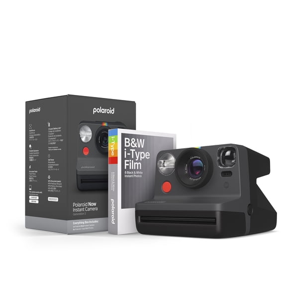 Free Shipping! Polaroid Instant Camera Black with B&W Film Bundle ...