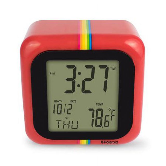 Polaroid Red Desktop Digital Clock with 12/24 Hour Display, Indoor ...