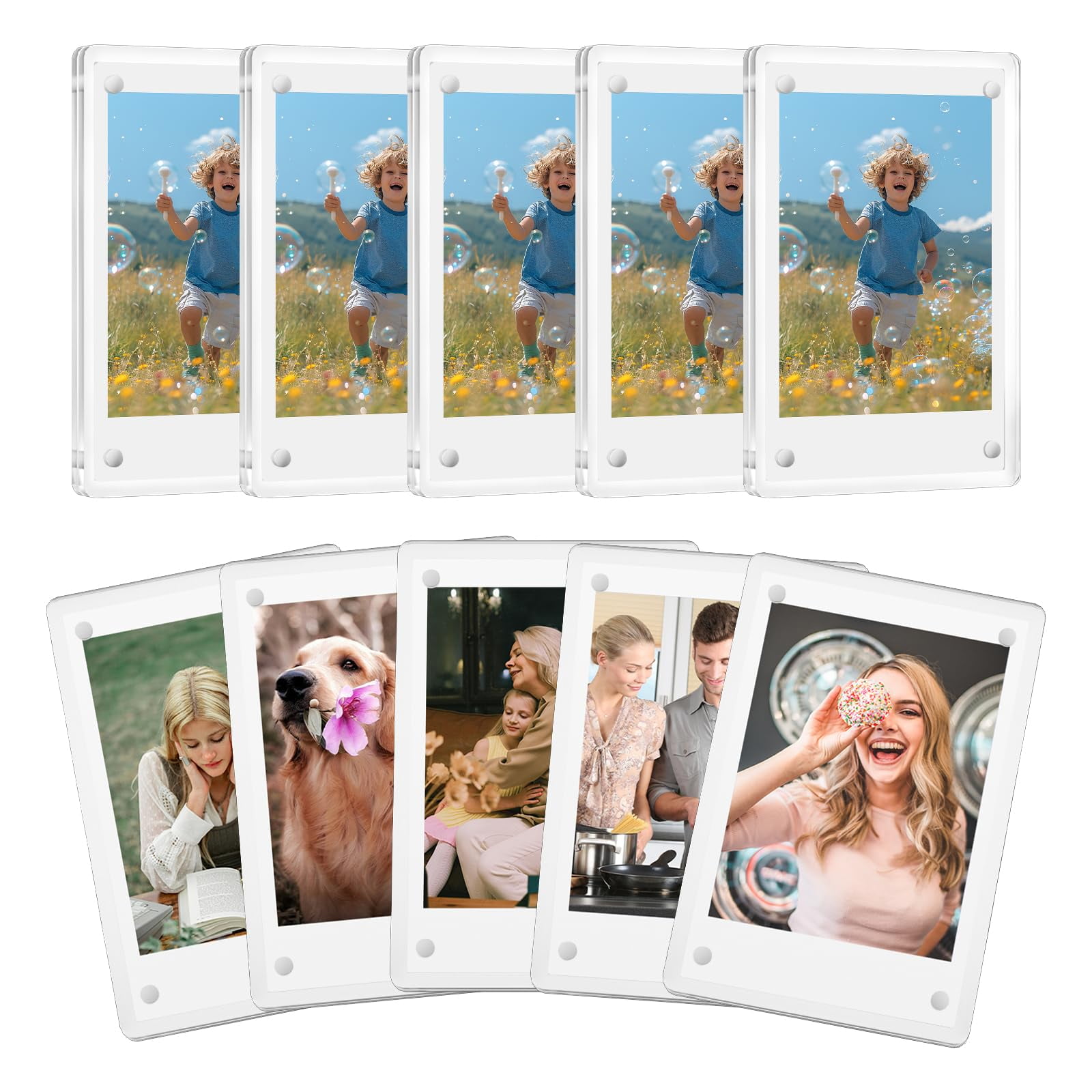 Polaroid Refrigerator Frames with Magnets, 10 Pack Acrylic Magnetic ...