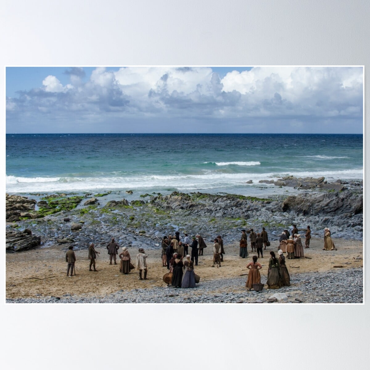 Poldark,The Cast Of Poldark On The Beach In Cornwall Poster Wall Art ...