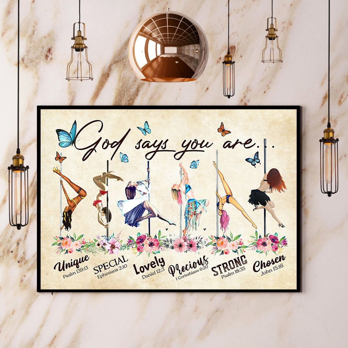Pole Dance God Says You Are Unique Paper Poster No Frame Matte Wall Art ...