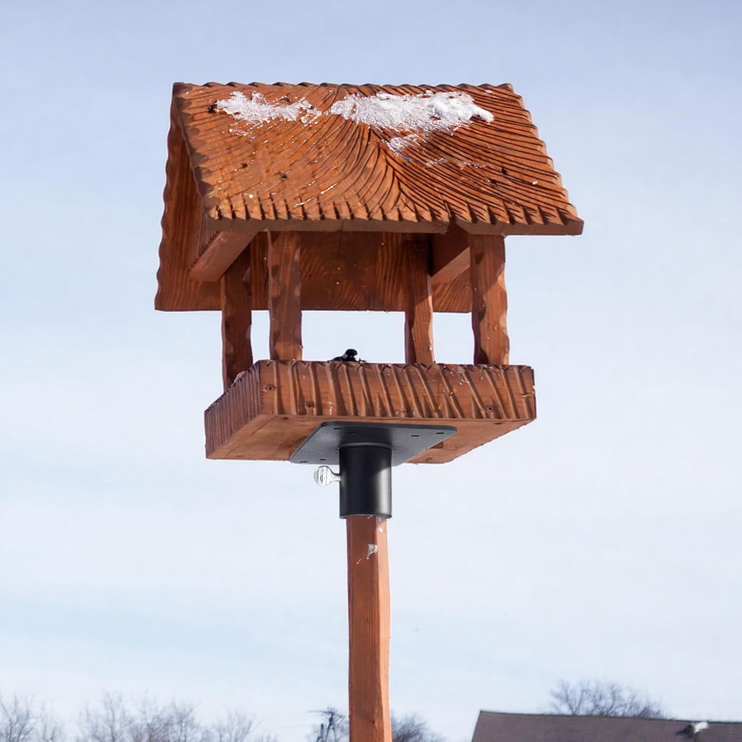 Pole Mounting Plate Flange Top for 1 Inch OD Pole Bird Feeder and Bird ...