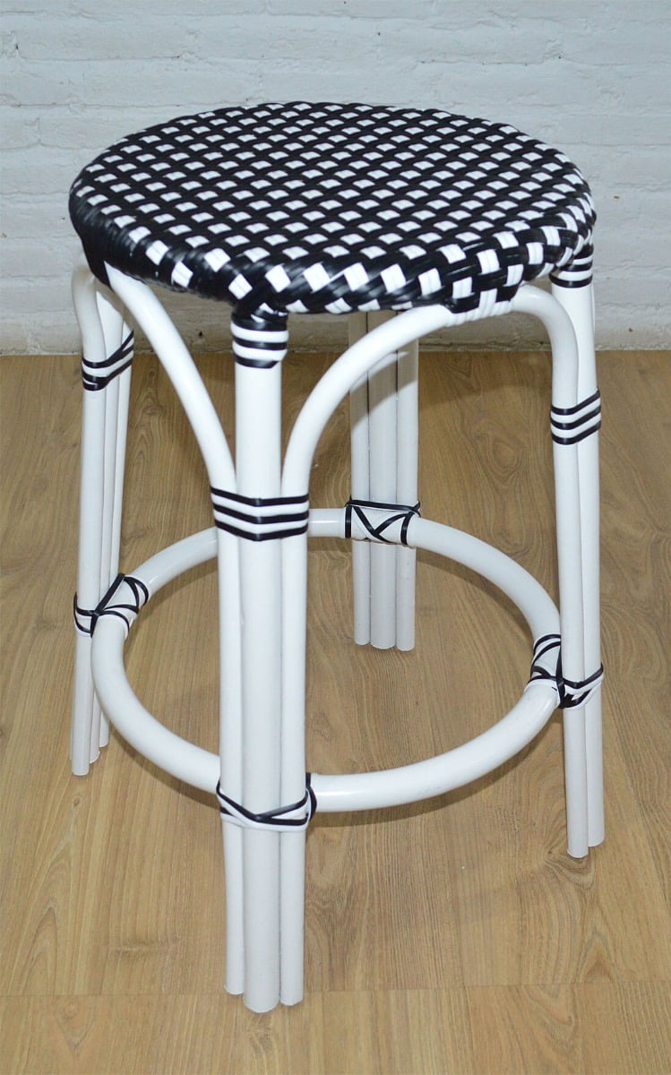 Pole Rattan Cafe Style Counter Stool PRATCS WHTBW - Walmart.com