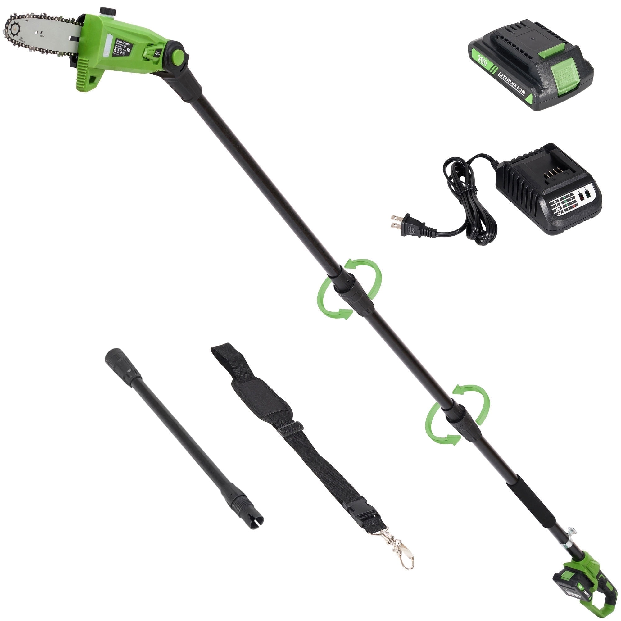 Naipo 20V 8-Inch Cordless Pole Saw for Tree Trimming, Electric Pole Saw ...