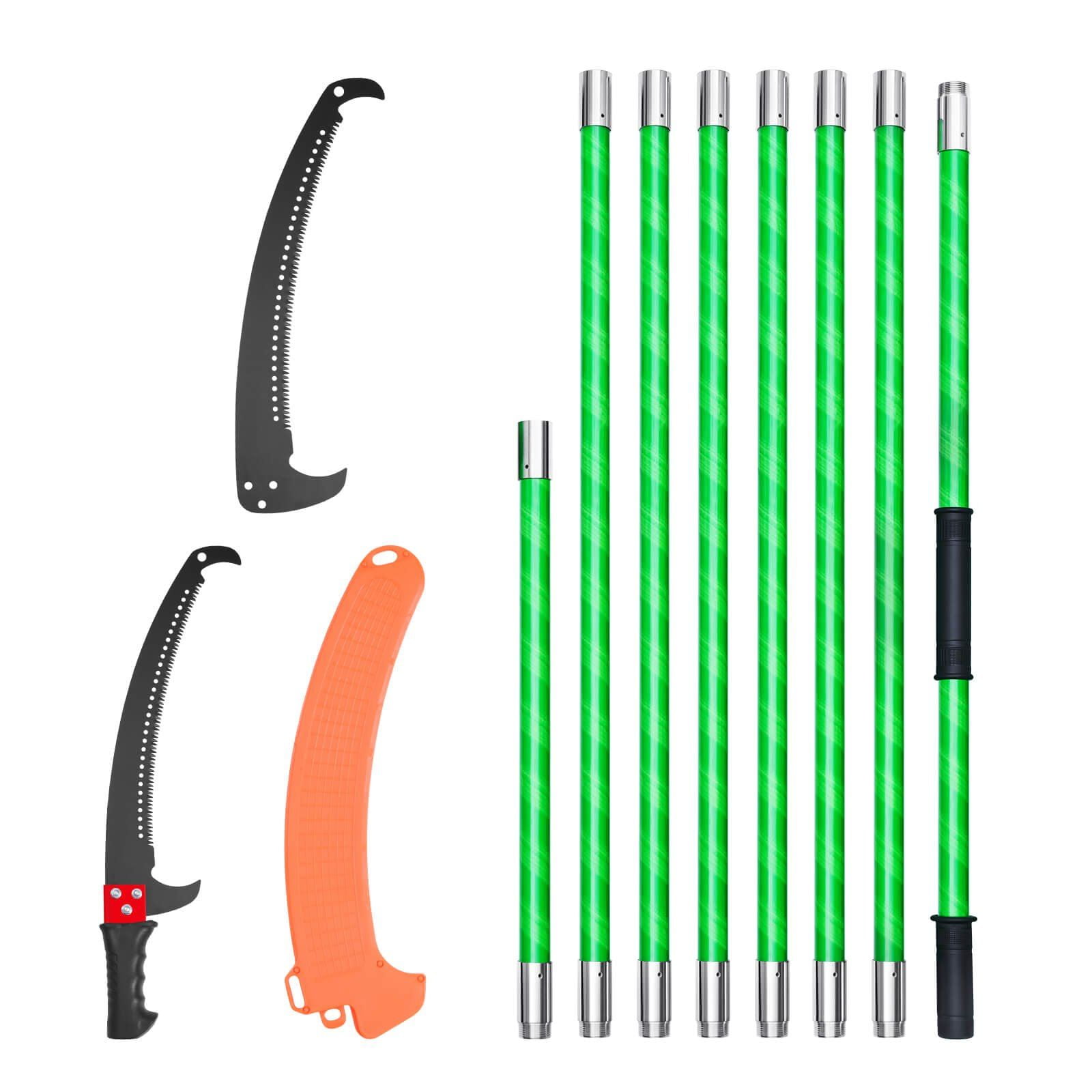 Pole Saw Extendable 3.87-27ft, Manual Tree Pruner with 65Mn Steel Blade ...