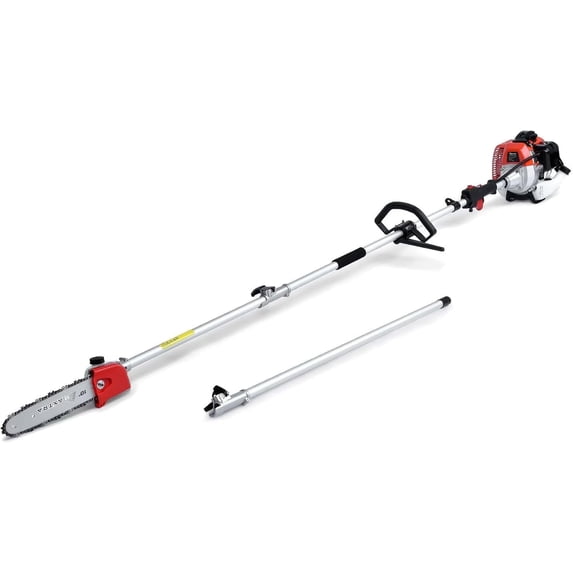 Pole Saw Gas Powered, 16-Foot Reach 42.7CC 2-Cycle 10-Inch Bar Cordless ...