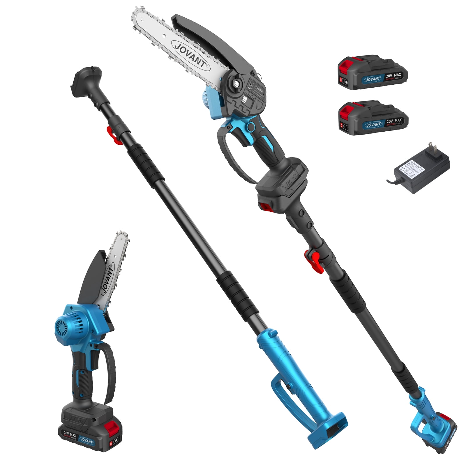 Electric Pole Saws for Tree Trimming,2-In-1 Mode Wireless Pole Saw for ...