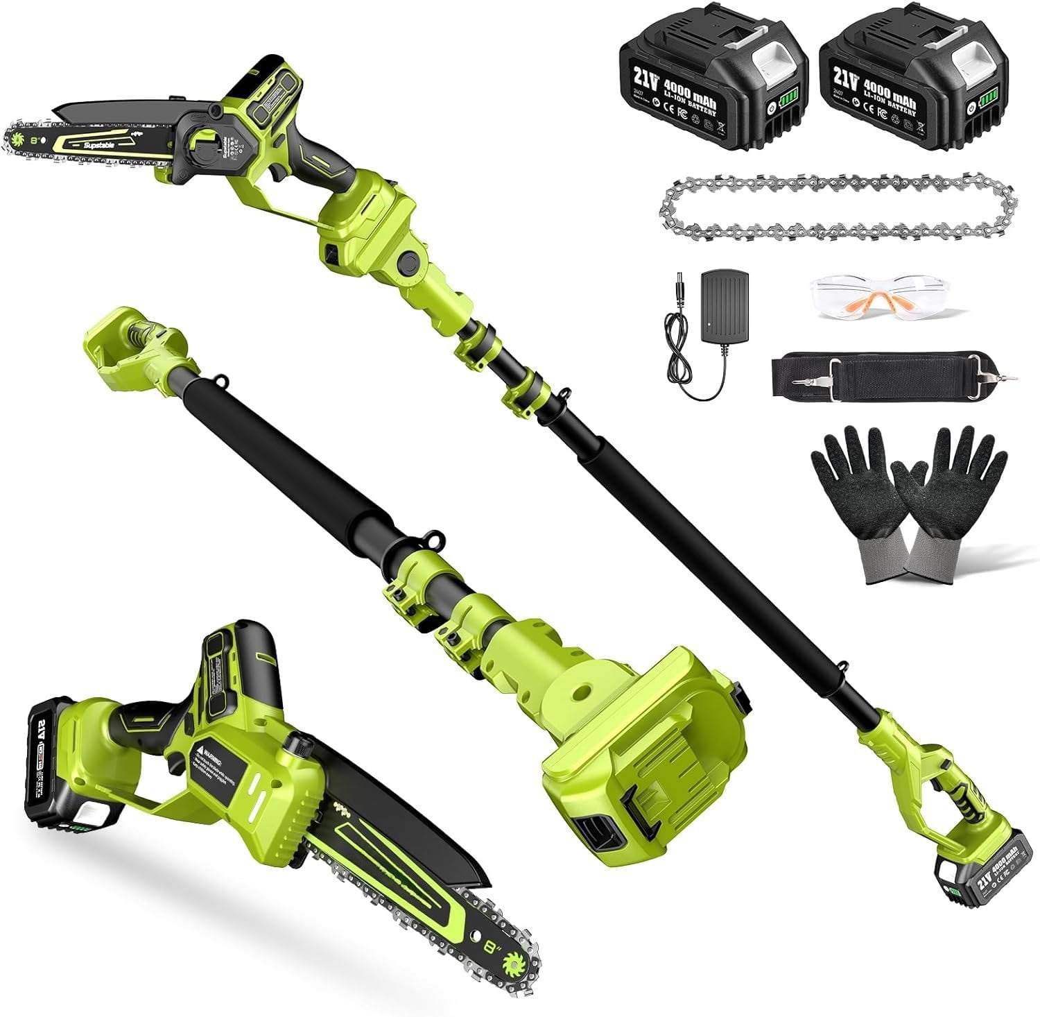 Pole Saws for Tree Trimming, 8 Inch & 6 Inch Mini Cordless with ...