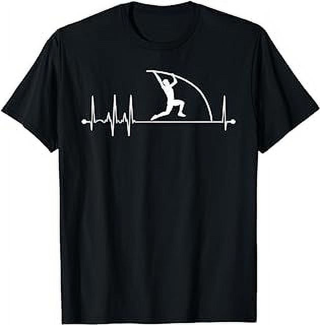Pole Vault Heatbeat Pulse EKG Pole Vaulting Pole Vault T-Shirt ...