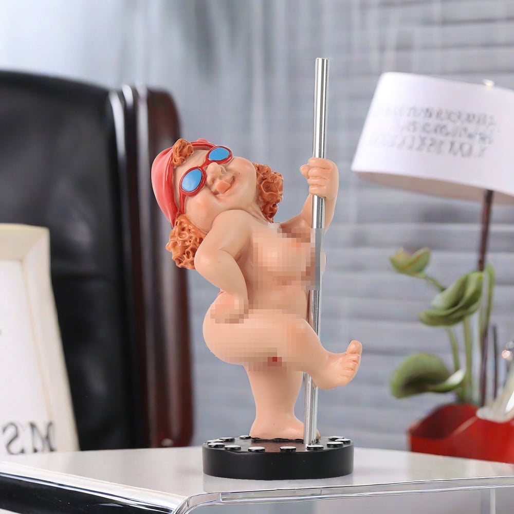 Pole dancing gnome statues for the yard lawn garden, outdoor decorative resin gnome statues ...