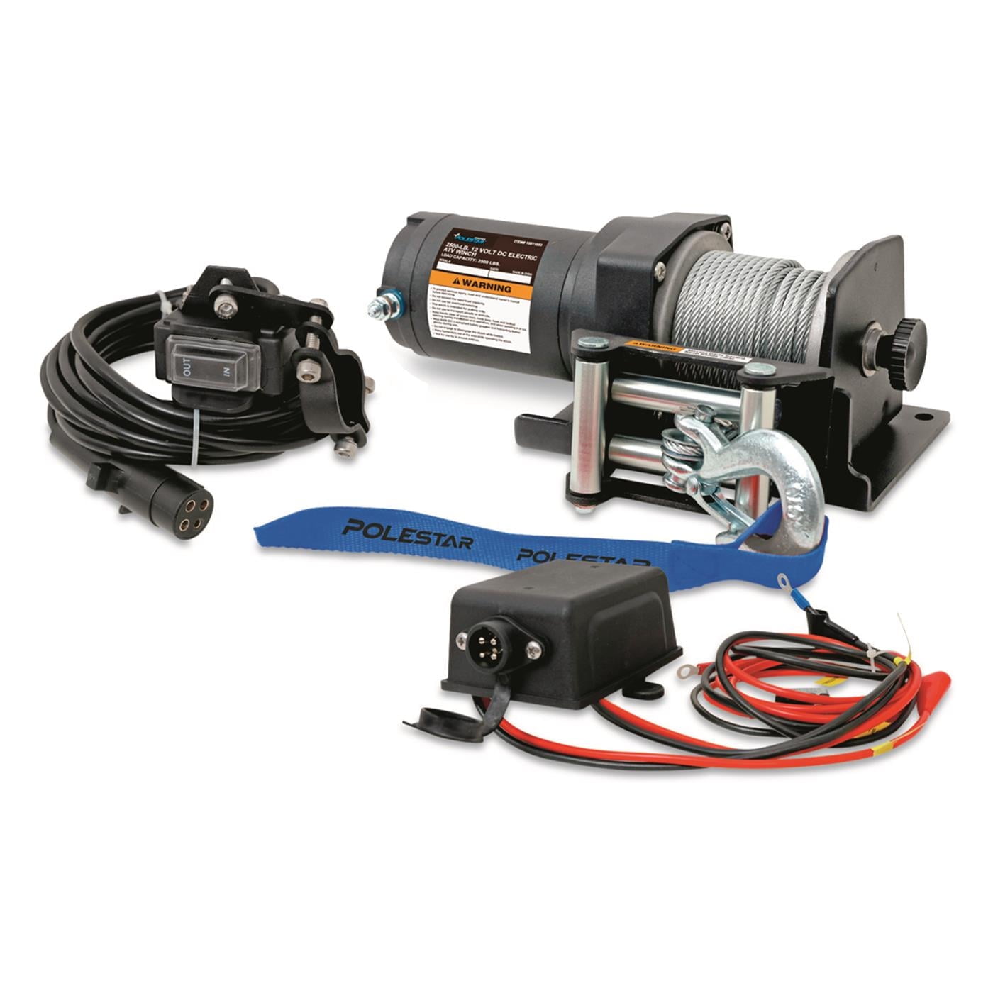 Polestar Electric Winch 2,500 lbs with Steel Wire Rope, Powerful 12V DC ...