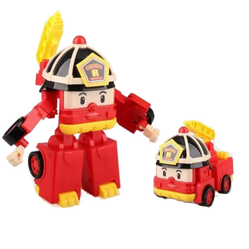 Poli children's car set robot toy modified car cartoon action doll ...