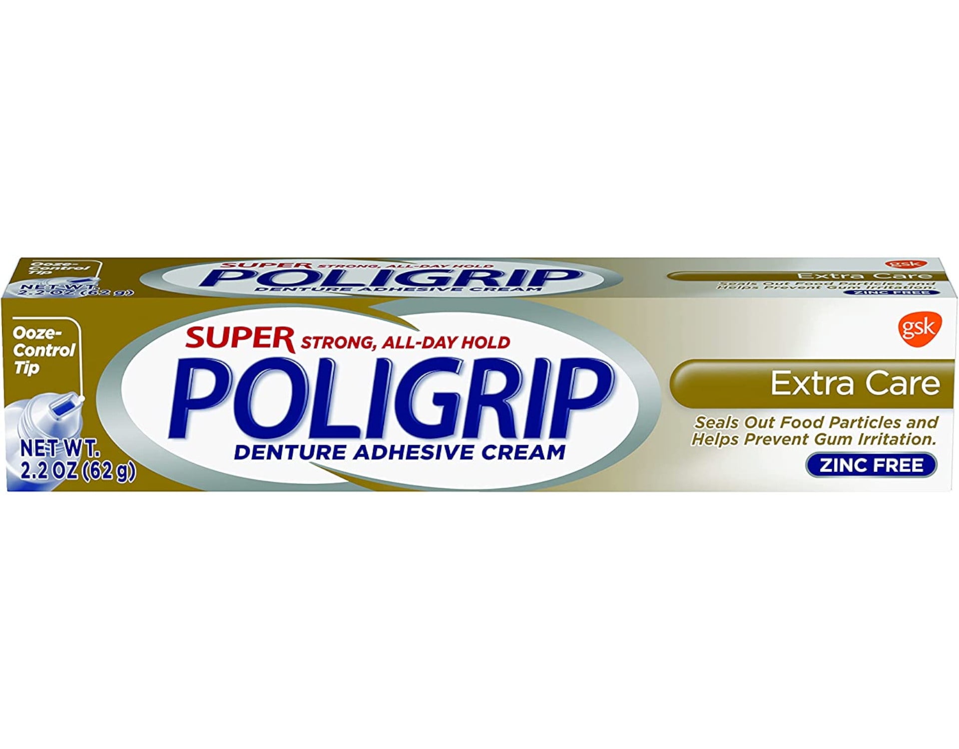 PoliGrip Super, Denture Adhesive Cream, Extra Care - 2.2 oz (Pack of 10) - Walmart.com