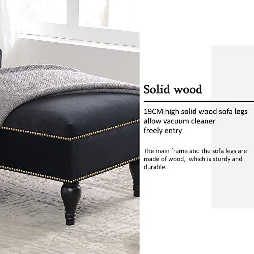 Polibi 58'' Velvet Chaise Lounge Chair with Nailheaded, Modern Tufted ...