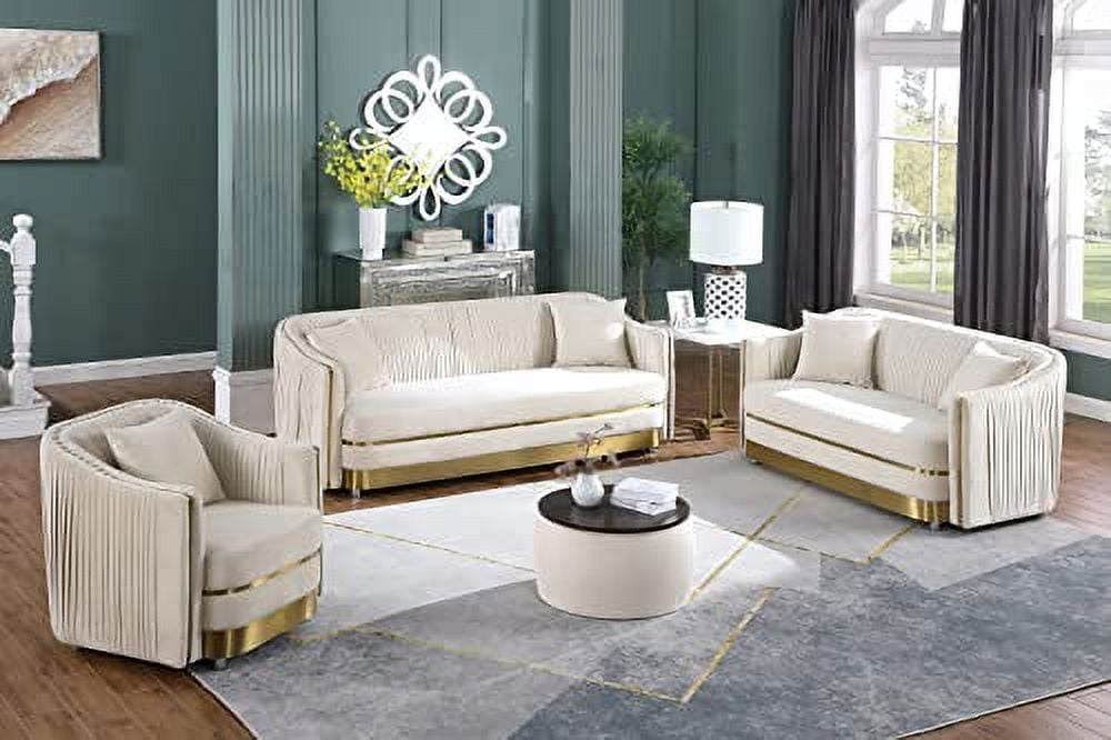 Polibi Round Ottoman Set with Storage, 2 in 1 Combination, Round Coffee ...