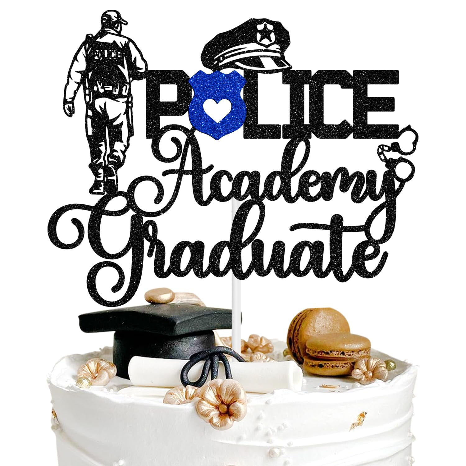 Police Academy Graduate TWE5 Cake Topper - Congrats Officer Graduation ...