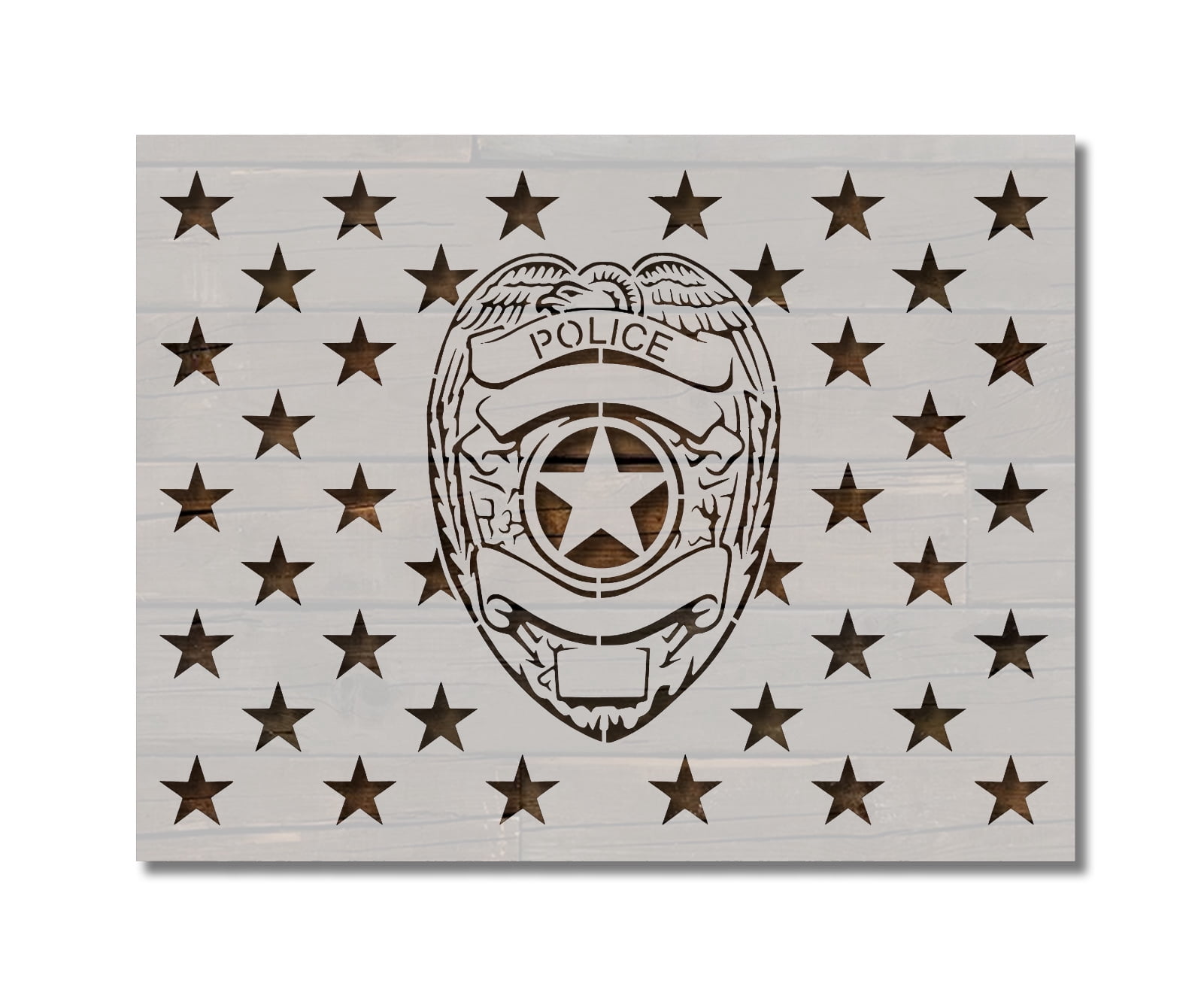 Police Badge 50 Star Flag Union Stencil Template Reusable 8.5 x 11 ...