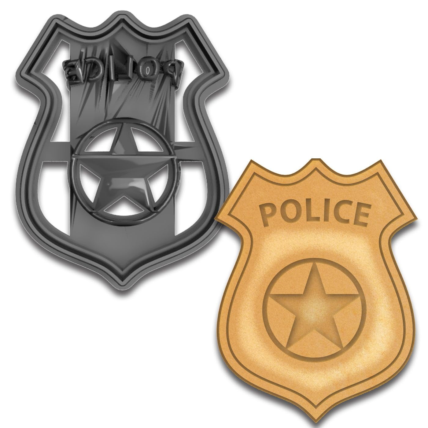 Police Badge Cookie Cutter, 4.25x3.26" - Perfect for Law Enforcement ...