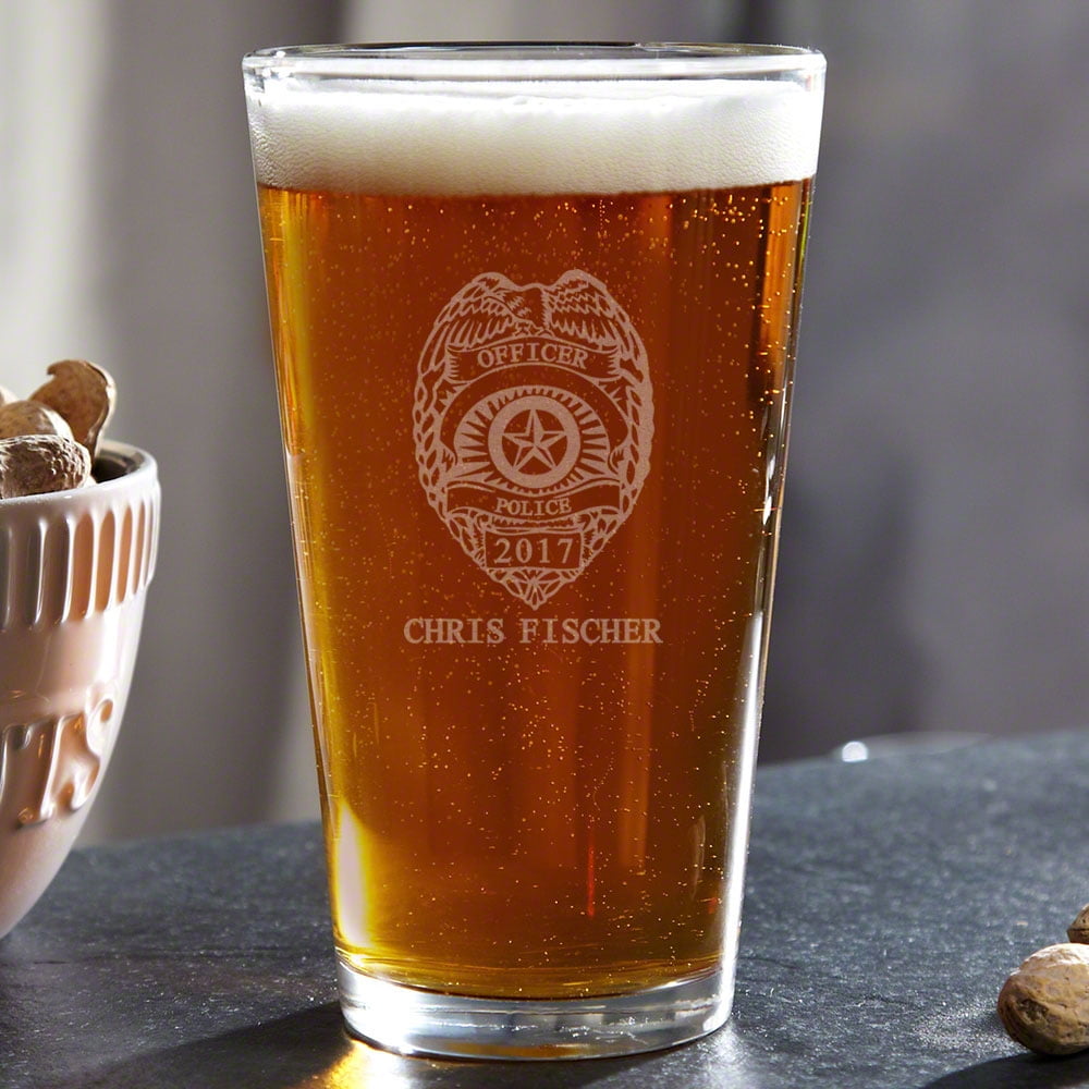 Police Badge Personalized Pint Glass - Walmart.com