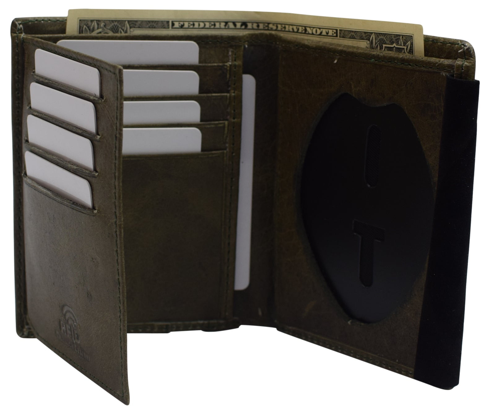 Police Badge Wallet Bifold RFID Full Grain Genuine Leather, Fits Any ...