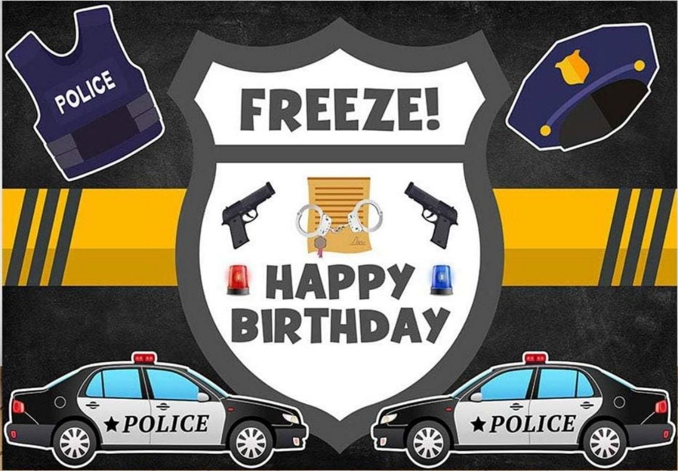 Police Birthday Backdrop Officer Policeman Boy Birthday Party rations ...