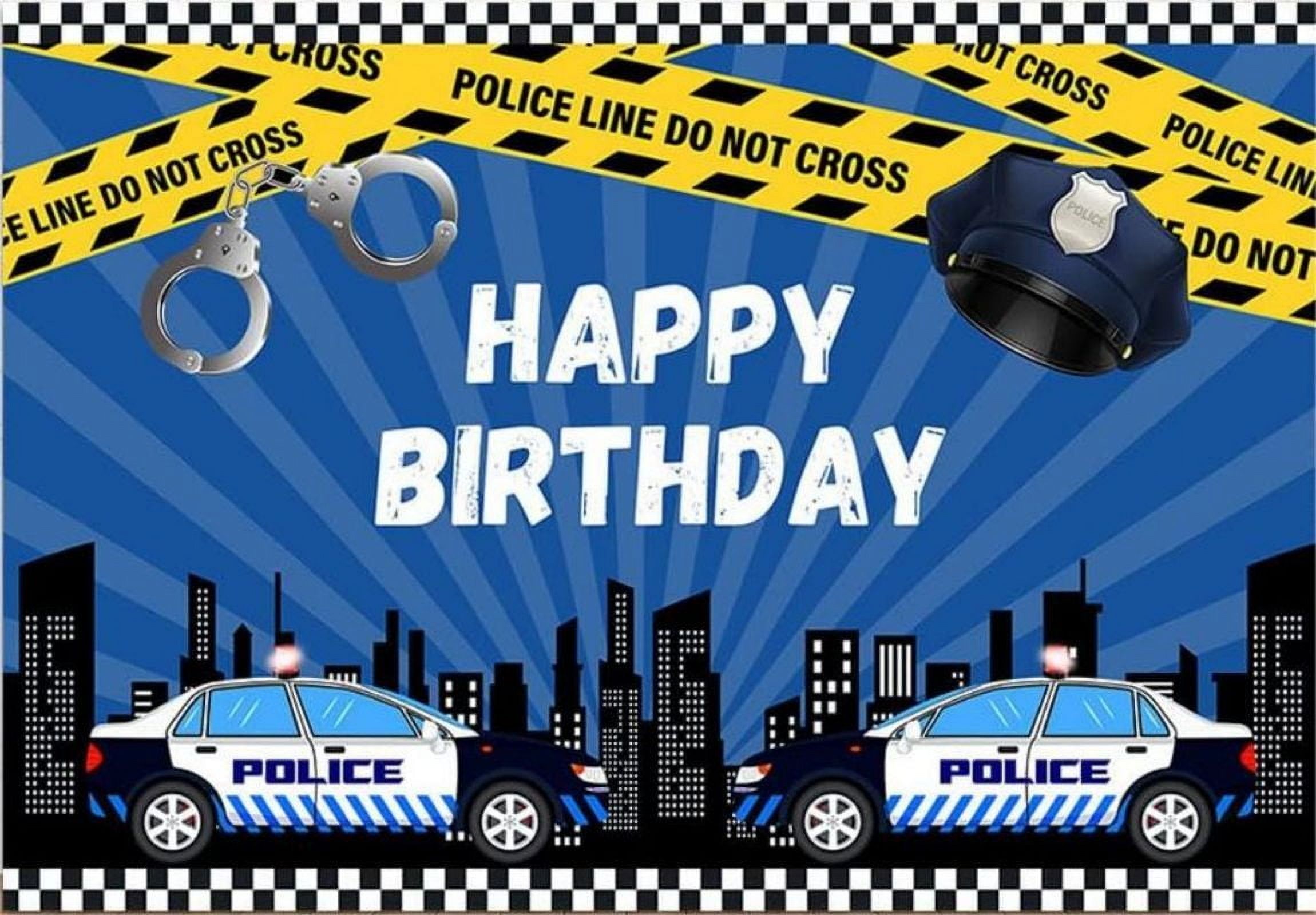 Police Birthday Backdrop Officer Policeman Boy Birthday Party rations ...