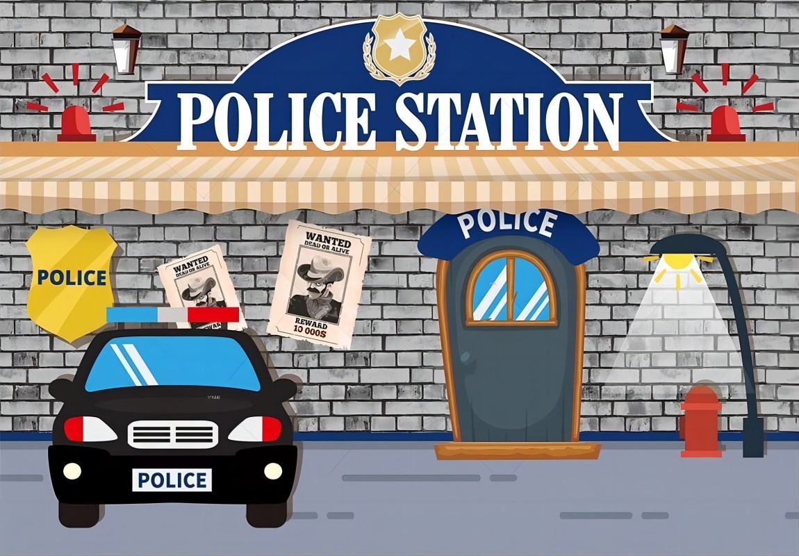 Police Birthday Backdrop Officer Policeman Boy Birthday Party rations ...
