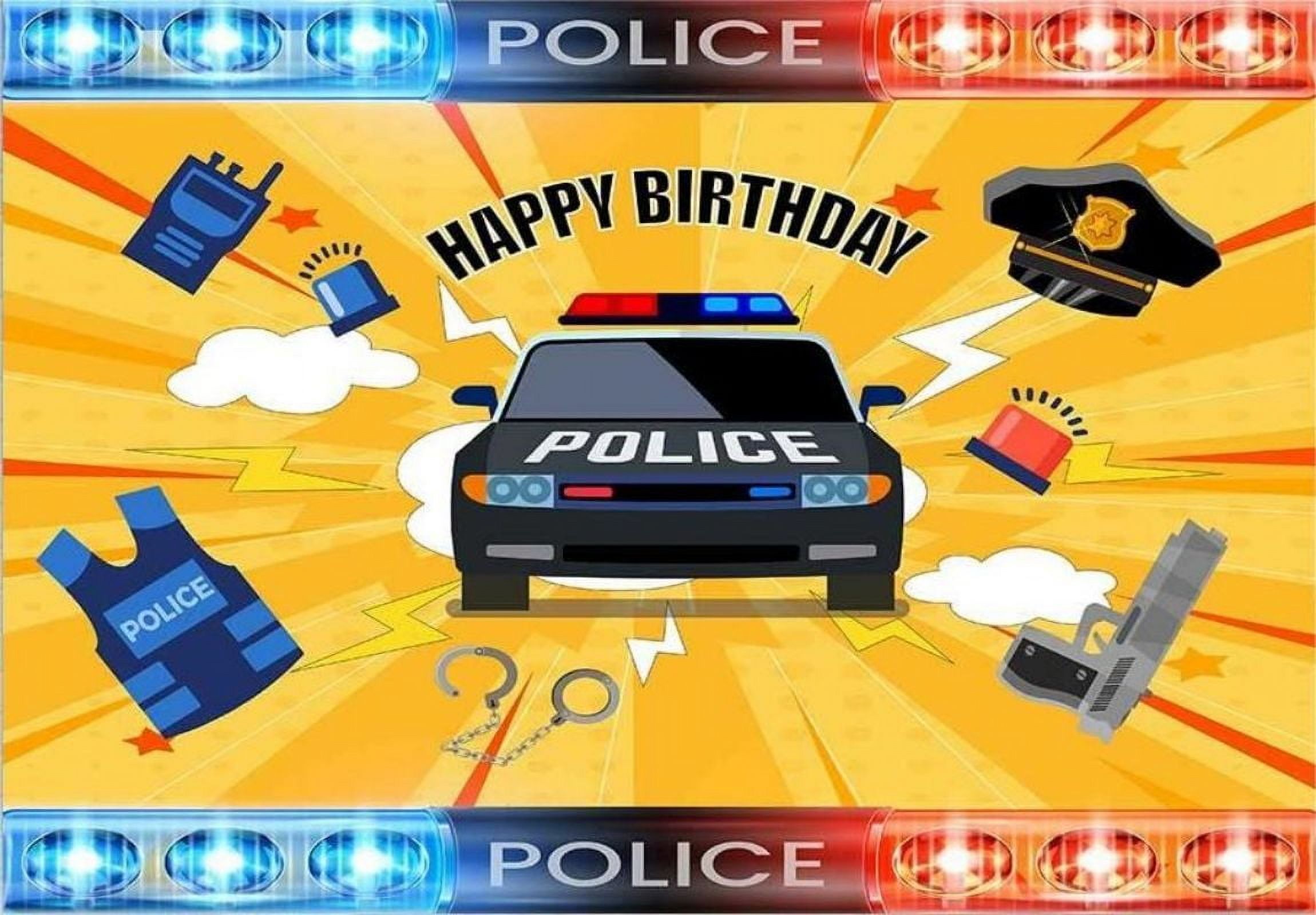 Police Birthday Backdrop Officer Policeman Boy Birthday Party rations ...