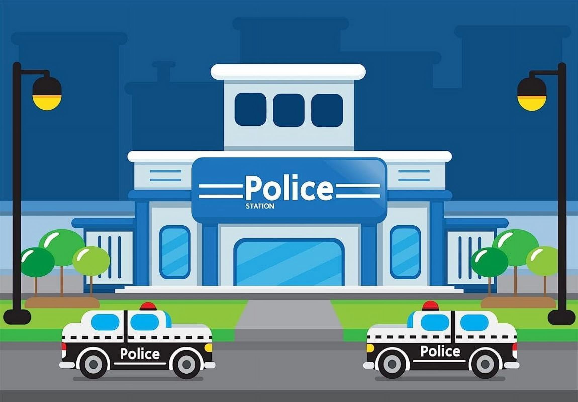 Police Birthday Backdrop Officer Policeman Boy Birthday Party rations Kids Photography ...