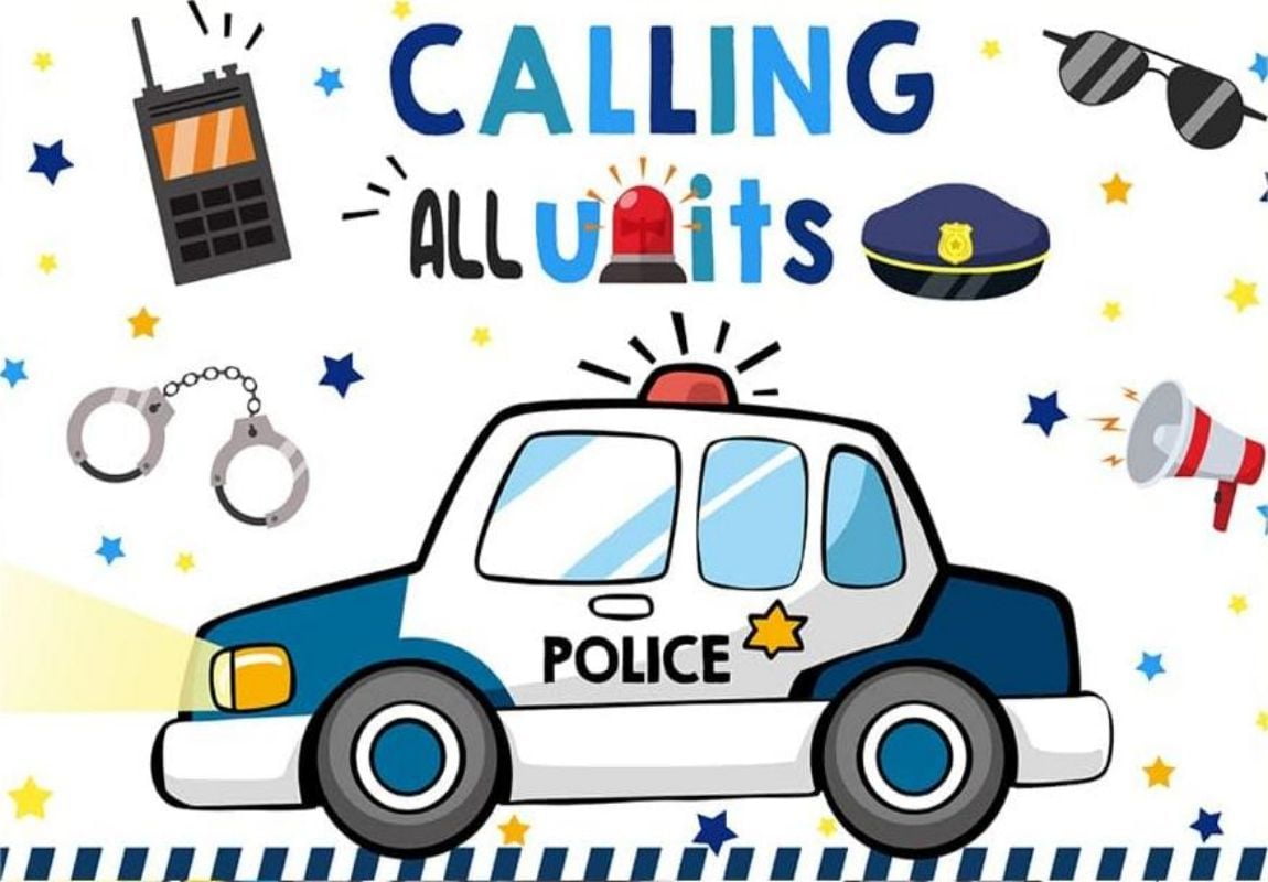 Police Birthday Backdrop Officer Policeman Boy Birthday Party rations ...