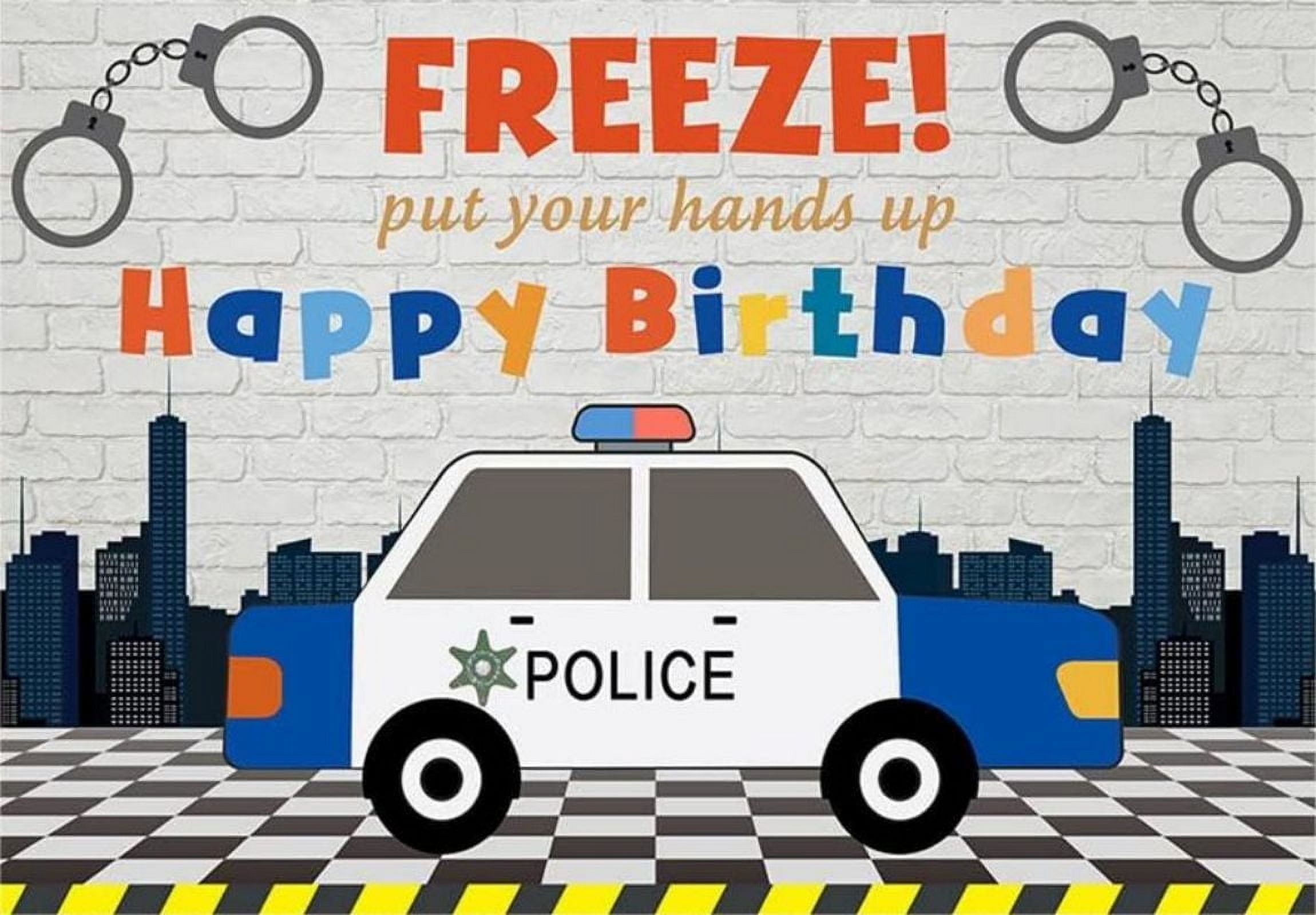 Police Birthday Backdrop Officer Policeman Boy Birthday Party rations ...