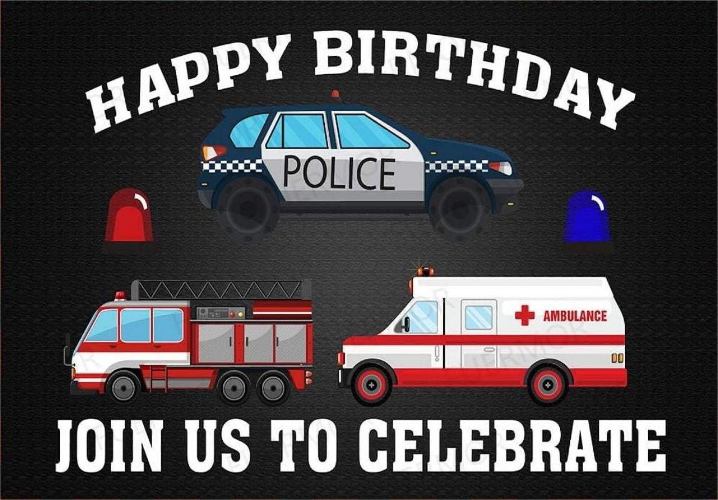 Police Birthday Backdrop Officer Policeman Boy Birthday Party rations ...