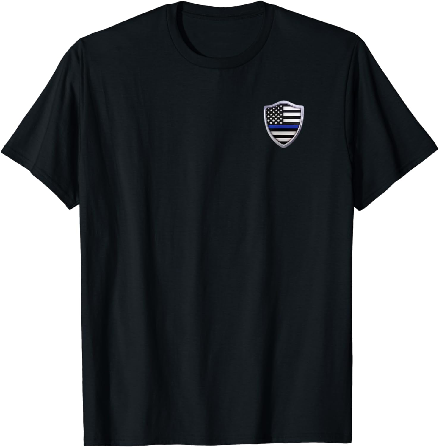 Police Blue Line US Flag Police Shield Blue Lives Matter T-Shirt ...