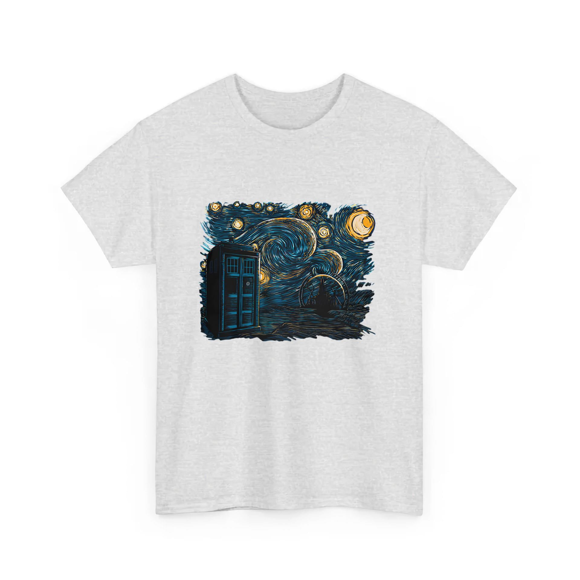 Police Box Starry Night T-Shirt, Van Gogh Inspired Shirt, Men's Women's ...