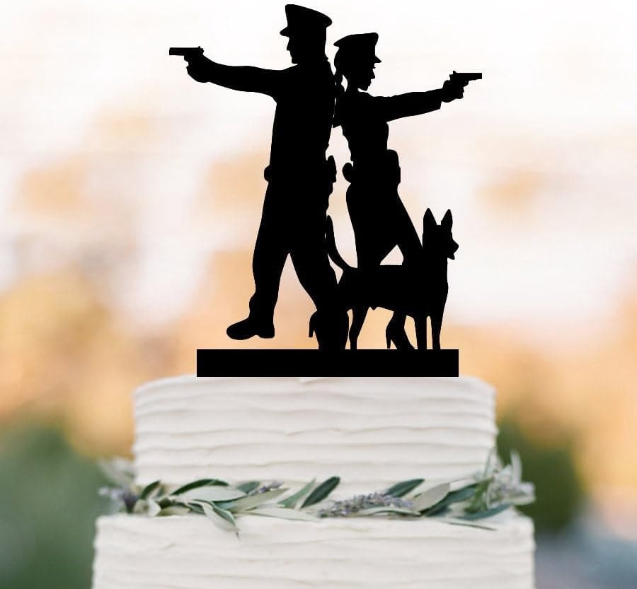 Police Cake Topper With Dog Police Wedding Cake Toppers With Dog,Police ...