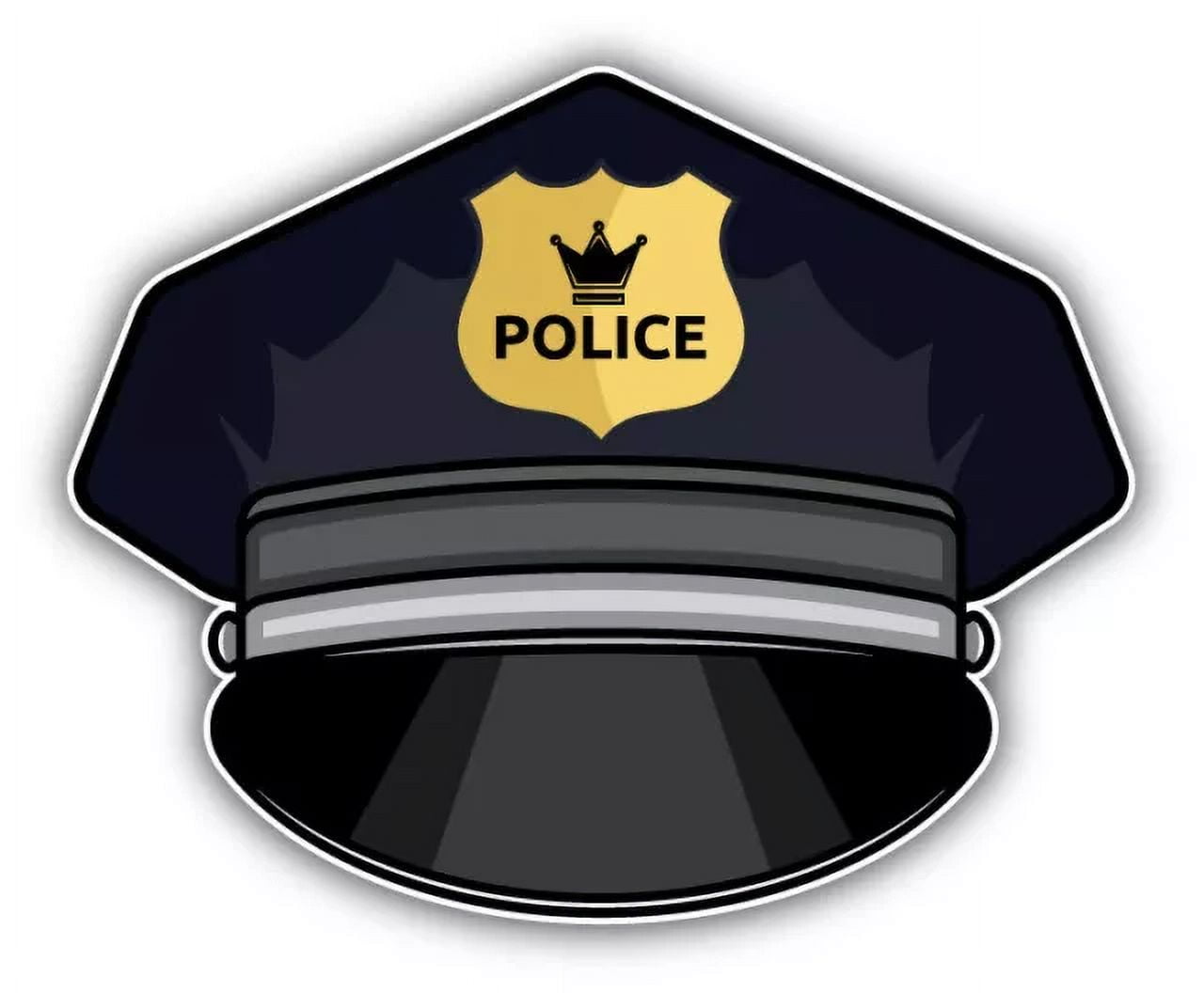 Police Cap Sticker Phone Decal Water Bottle Stickers Car Decals, Laptop ...