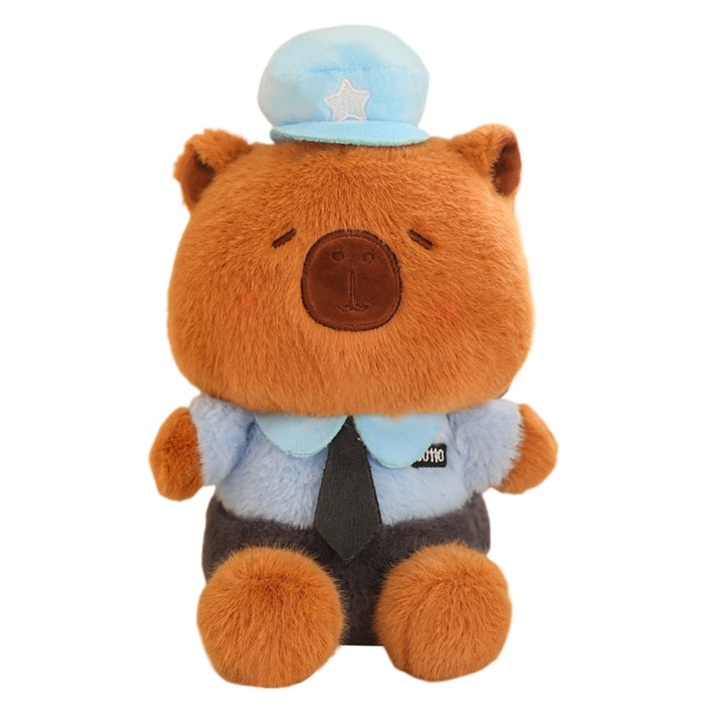 Police Capybara Stuffed Plush Toy Soft Cute Cartoon Shaped Pillow Doll ...