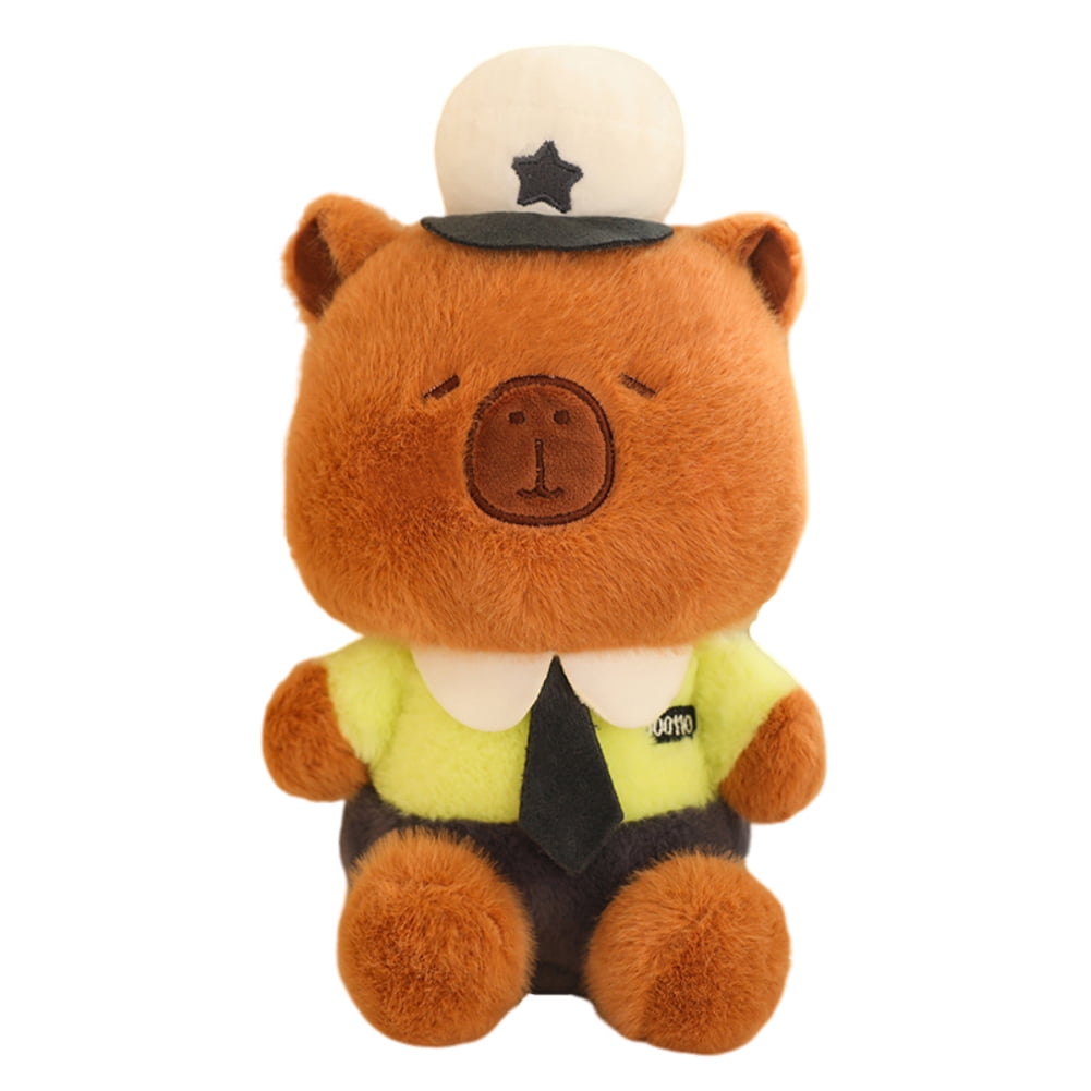 Police Capybara Stuffed Plush Toy Soft Cute Cartoon Shaped Pillow Doll ...
