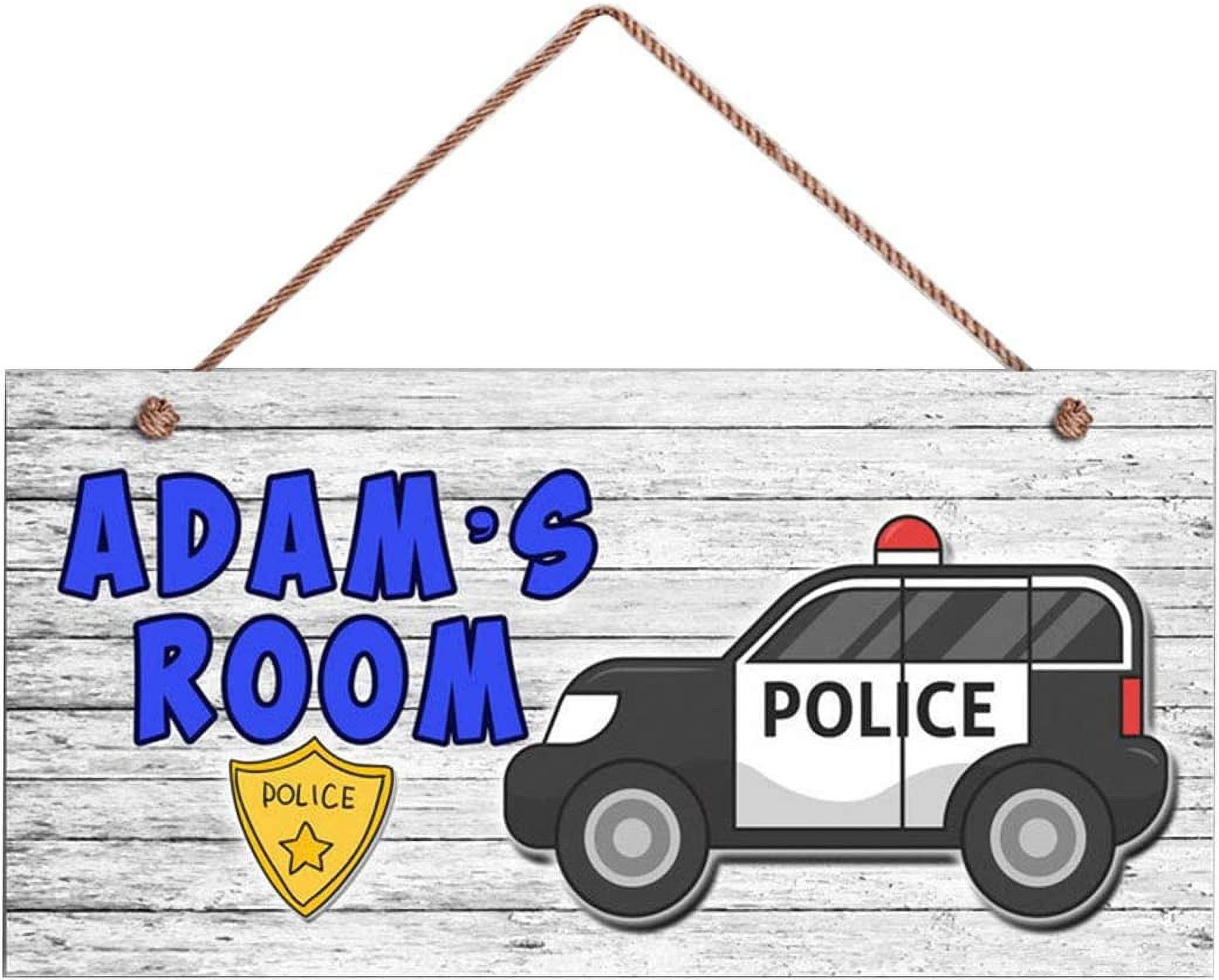 Police Car Sign, Boys Room Sign, Sign, Kid'S Name Door Sign, Baby ...