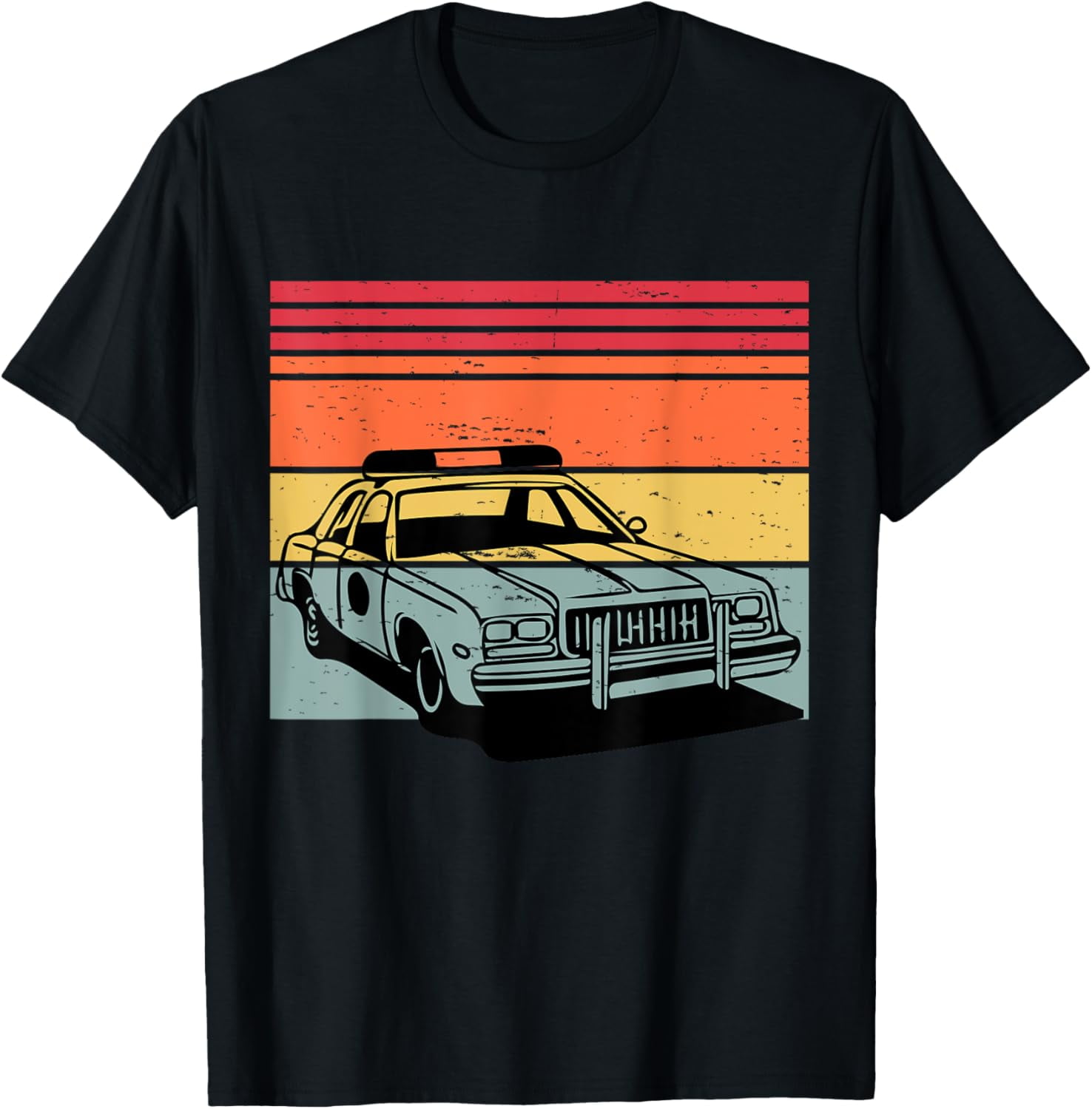 Police Car TV Cop Shows Vintage Retro 70s & 80's Sunset T-Shirtmen and ...