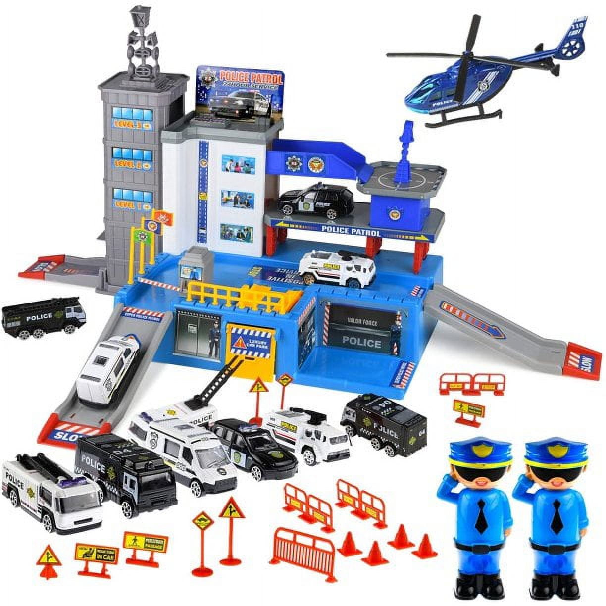 Toysical Play Matchbox Set - Police Car Toys for Boys with City Road ...