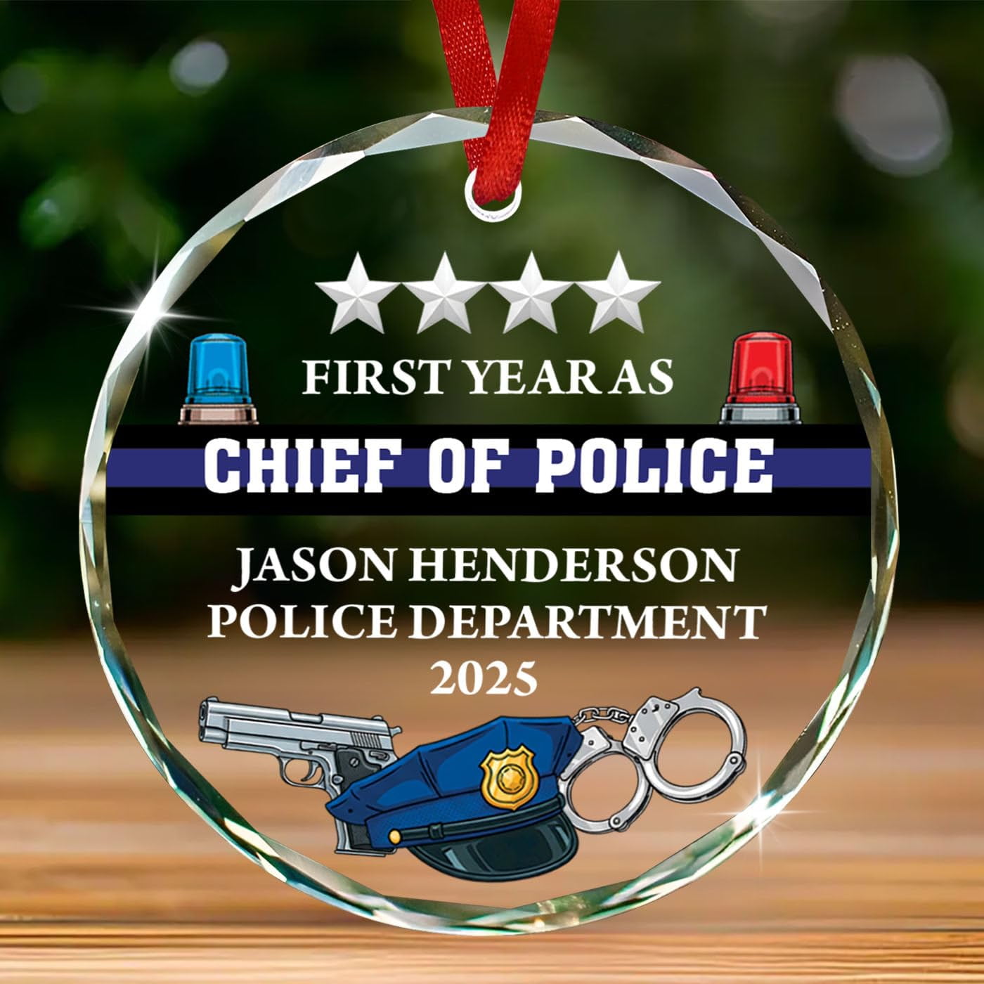 Police Chief Christmas Ornament 2025, Personalized First Year As Chief ...