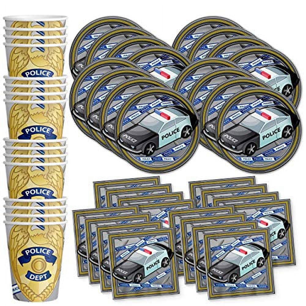 Police Cop Birthday Party Supplies Set Plates Napkins Cups Tableware ...