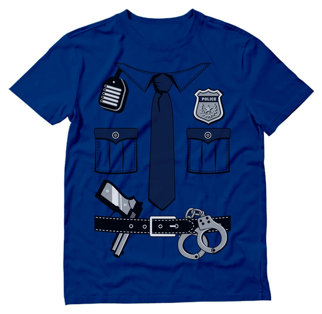 Police Cop Uniform Halloween Costume T-Shirt for Boys and Girls - Fun ...