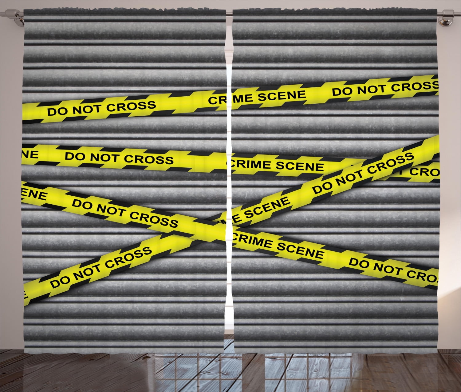 Ambesonne Police Curtains 2 Panel Set, Do Not Pass Wraps, 108" x 84 ...