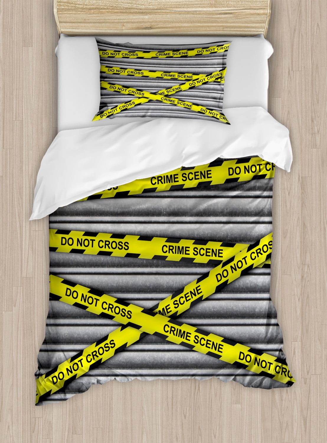 Police Duvet Cover Set, Crime Scene Investigation Do Not Pass Yellow ...