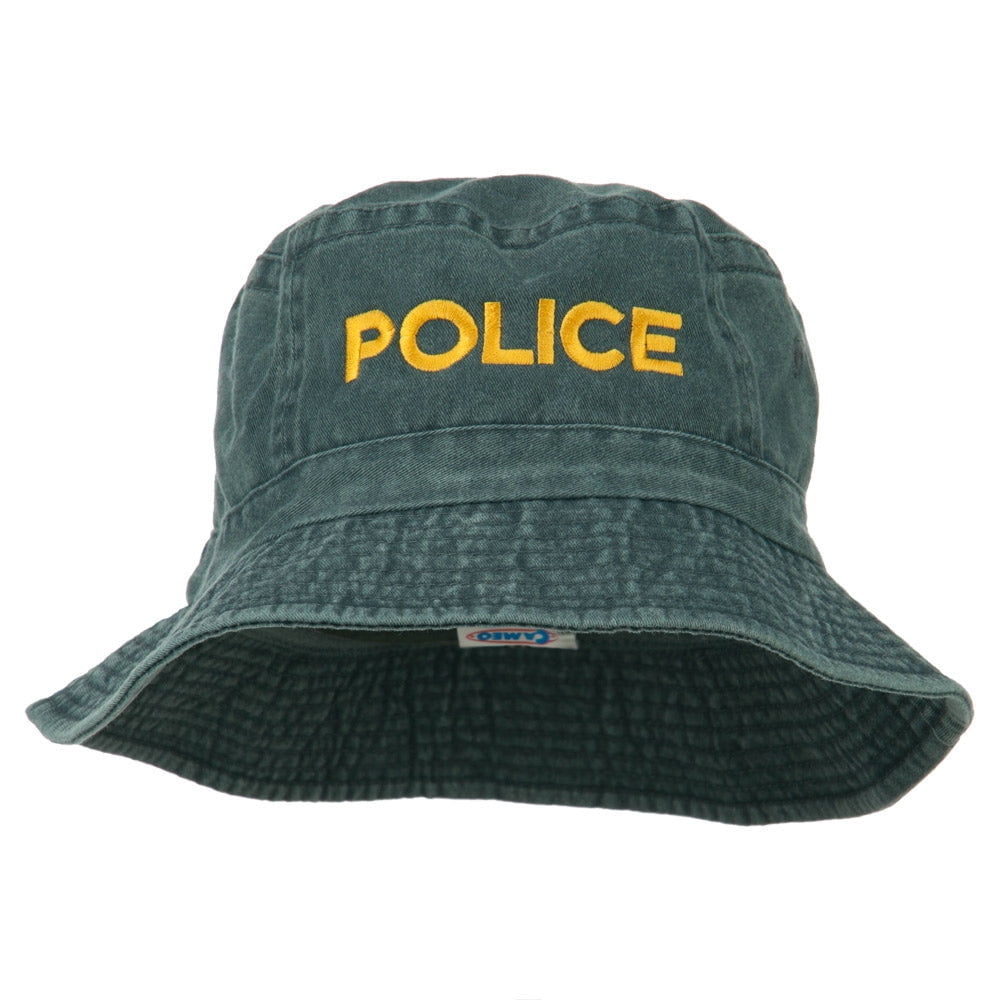 Police Embroidered Pigment Dyed Bucket Hat - Navy OSFM - Walmart.com