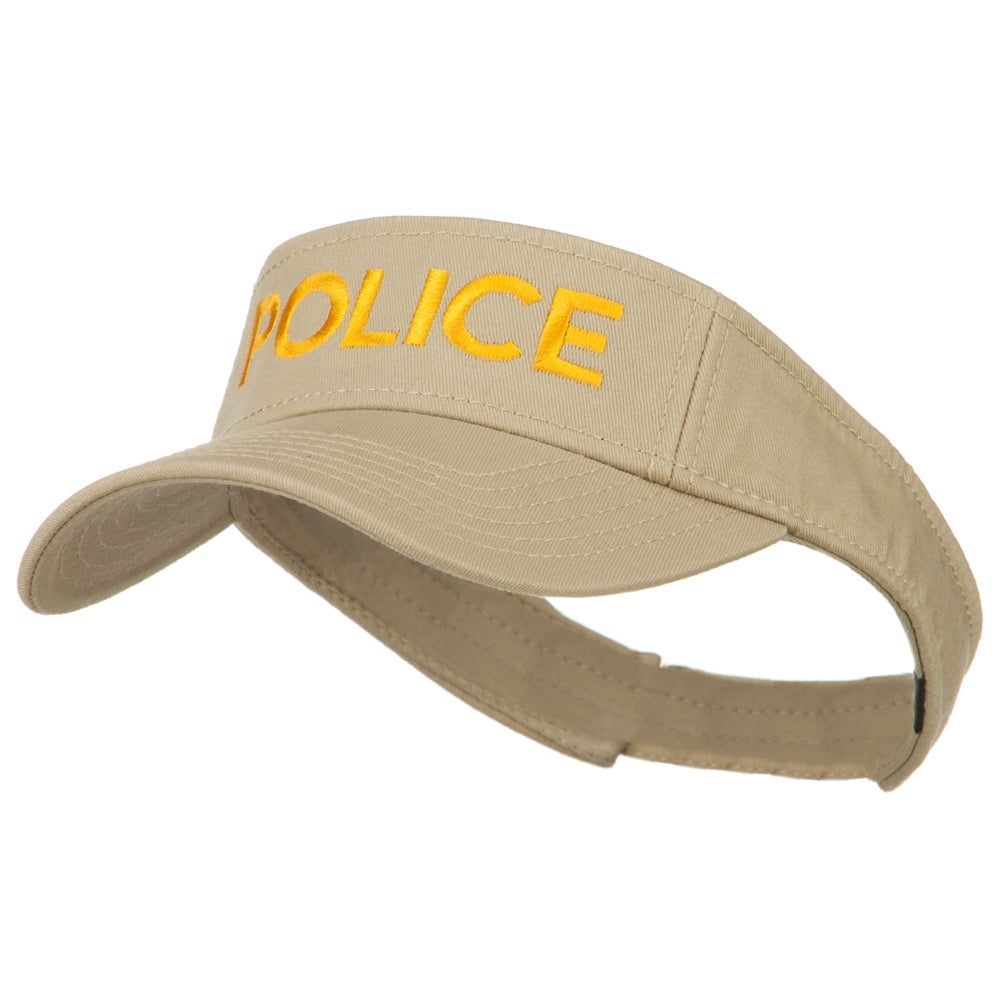 Police Embroidered Superior Garment Washed Visor - Khaki OSFM - Walmart.com